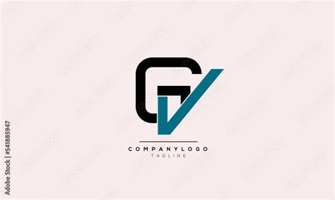 Alphabet Letters Initials Monogram Logo Gv Gv Initial Gv Letter Stock