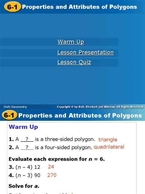 6 1 Properties Of Polygons Download Free Pdf Polygon Convex Set