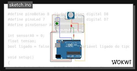 9 Botão Led Potenciômetro Wokwi ESP32 STM32 Arduino Simulator