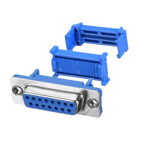 Uxcell Idc D Sub Ribbon Cable Connector 15 Pin 2 Row Female Socket Idc Crimp Port Terminal