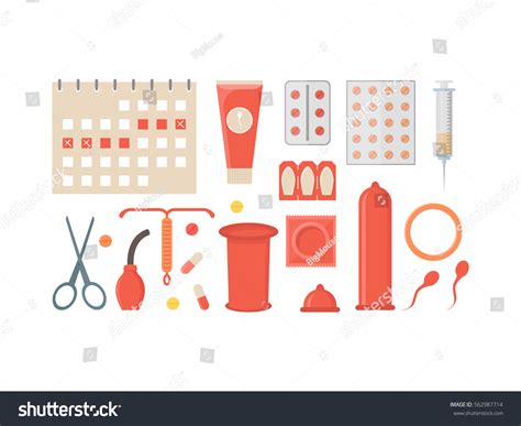Cartoon Contraception Method Set Safe Sex Stock Vector Royalty Free Shutterstock