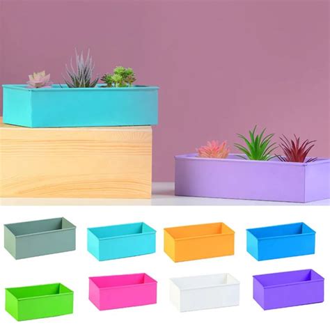 Cheersus Modern Rectangle Planter Box Metal Planter Ideal As A Long