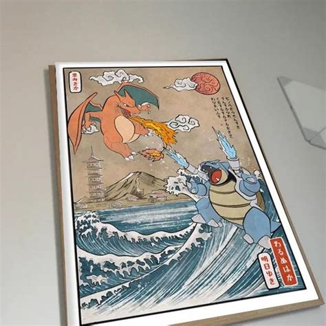 Blastoise Vs Charizard Etsy