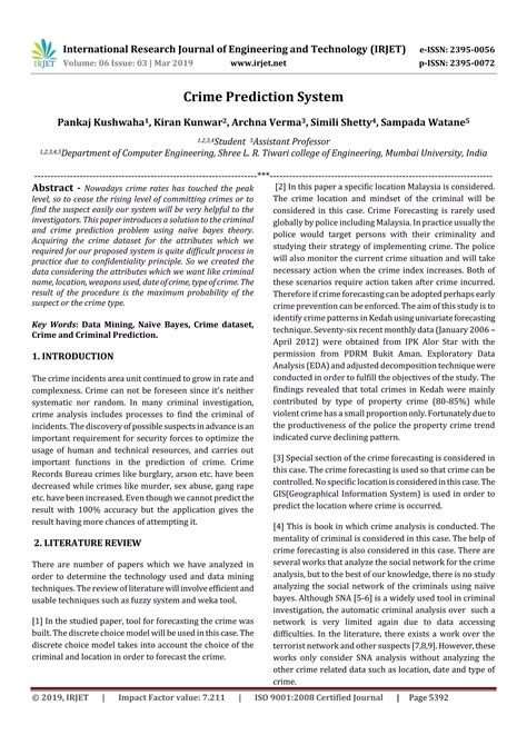 Irjet Crime Prediction System Pdf