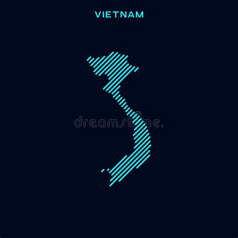 Vietnam Striped Map Vector Design Template With Blue Background Stock