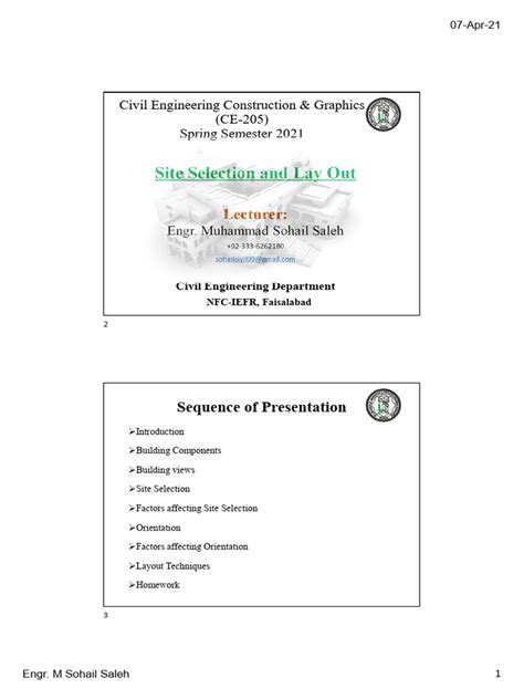 Lec 02 Site Selection And Layout Download Free Pdf Stairs