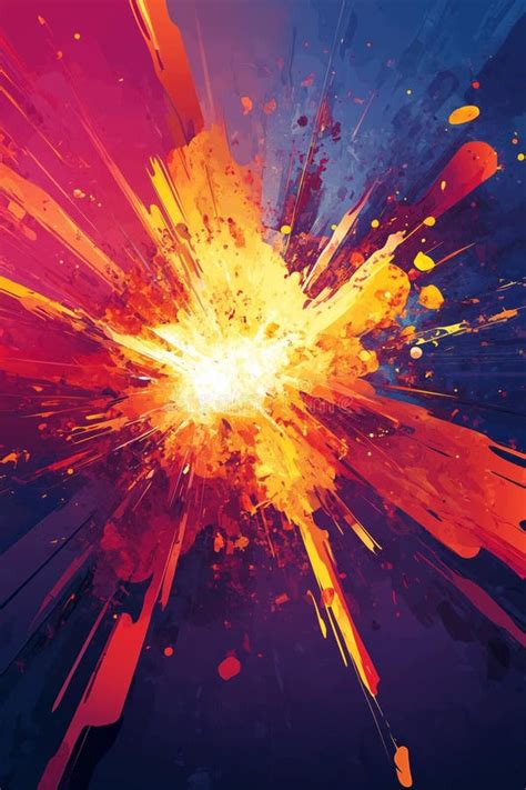 Explosive Burst Of Vivid Colors Creating Dynamic Abstract Art With Radiant Energy And Intense