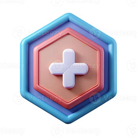 Immaculate Classic Hexagonal Badge With A Bold Plus Sign Geometric Scalable Clean Lines With