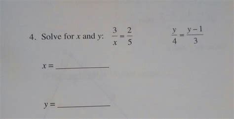 Solved Solve For X And Y Chegg Com
