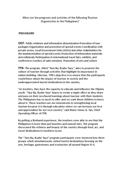 Assignment Program And Activities What Are The Programs And