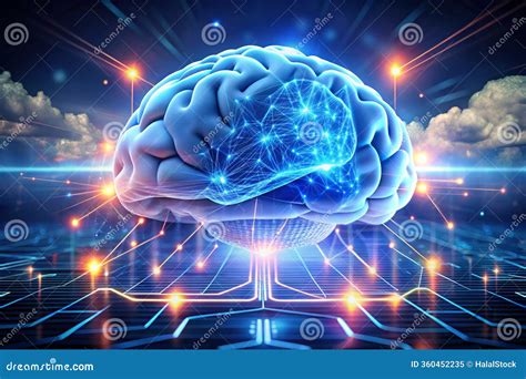 Neurological Ai Data Electronic Brain Concept In Cyberspace Stock