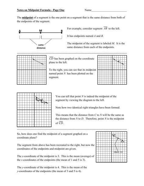 Notes On Midpoint Formula