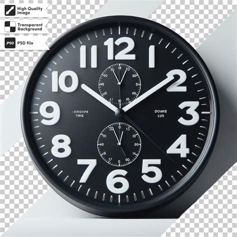 Часы Psd на стене на прозрачном фоне с редактируемым слоем маски Премиум Ai сгенерированный Psd