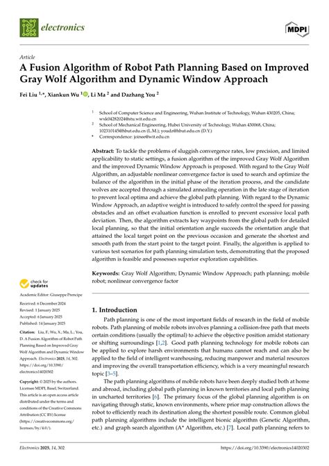 Pdf A Fusion Algorithm Of Robot Path Planning Based On Improved Gray