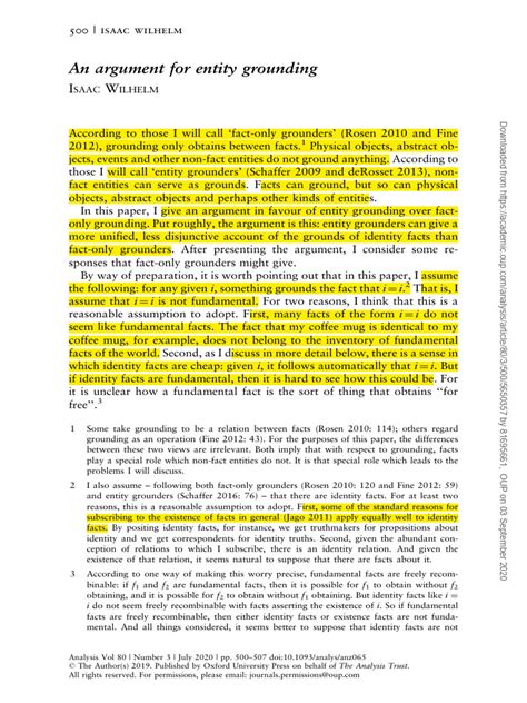 Isaac 2020 An Argument For Entity Grounding Pdf Existence