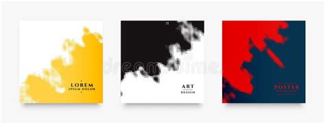 Collection Of Halftone Dotted Texture Abstract Background Stock Vector