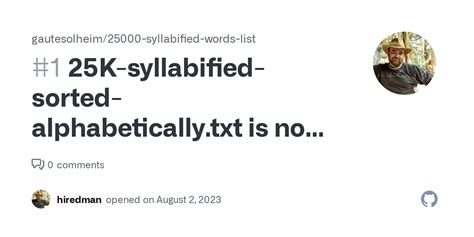 25k Syllabified Sorted Alphabeticallytxt Is Not Sorted Alphabetically