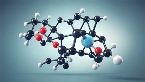 Futuristic Abstract Molecular Structure In 3d Render With Blue And