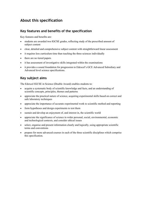 Igcse Science Double Award Specification Pdf