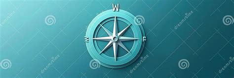 A Simple Symbolic Compass With Clear Lines Against A Turquoise