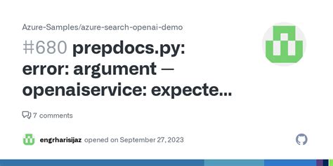 Prepdocspy Error Argument Openaiservice Expected One Argument