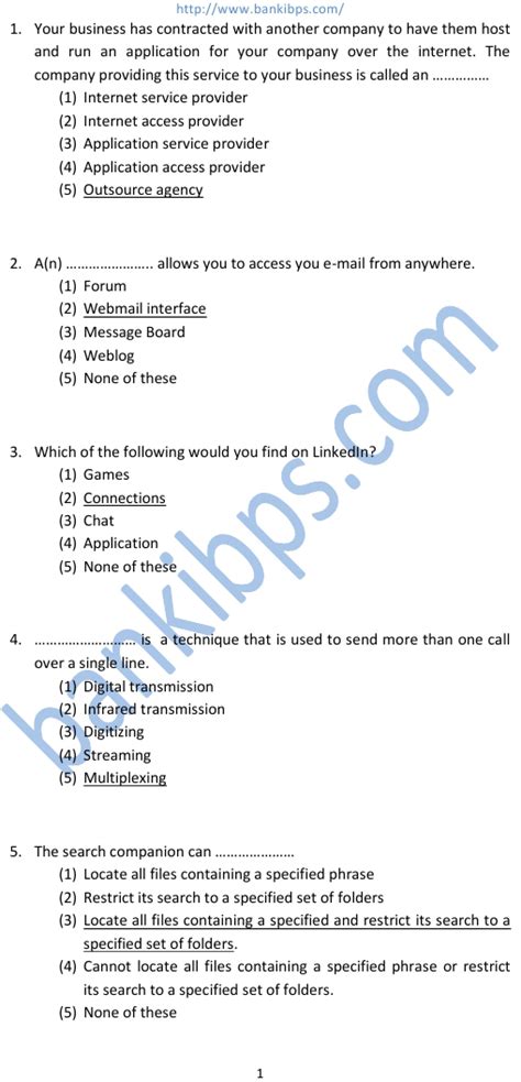 Computer Knowledge Test For Ibps