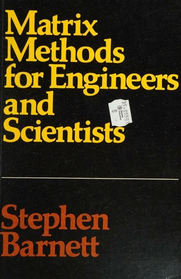 Matrix Methods For Engineers And Scientists Barnett S Free