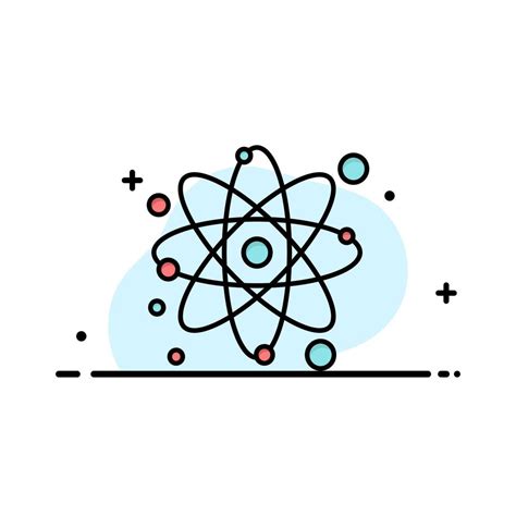 Atom Particle Molecule Physics Business Logo Template Flat Color