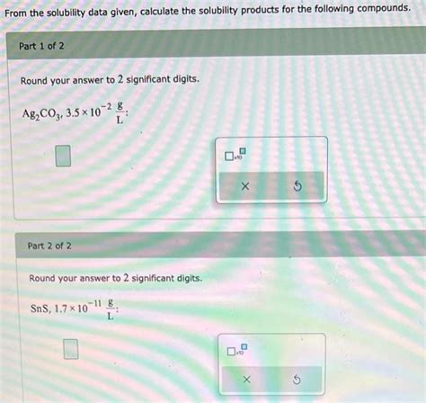 Solved From The Solubility Data Given Calculate The Chegg