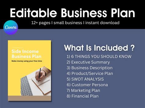 Small Business Plan Template Editable Part Time Business Plan