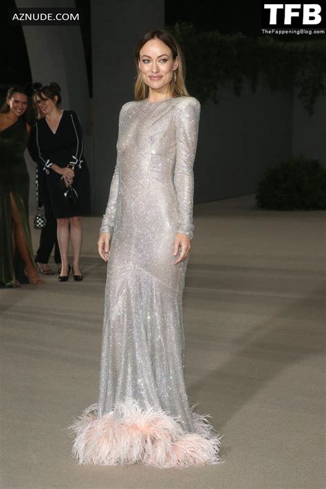 Olivia Wilde Sexy Seen Flashing Her Tits Wearing A See Through Dress At The Annual Academy