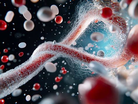 Abstract Depiction Of Human Cell Structure With Vibrant Colors And Intricate Details Showcasing