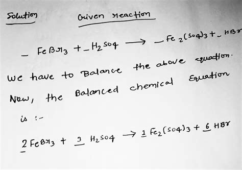 [solved] 1 Balance The Following Chemical Equation 2 Febry 3 H250
