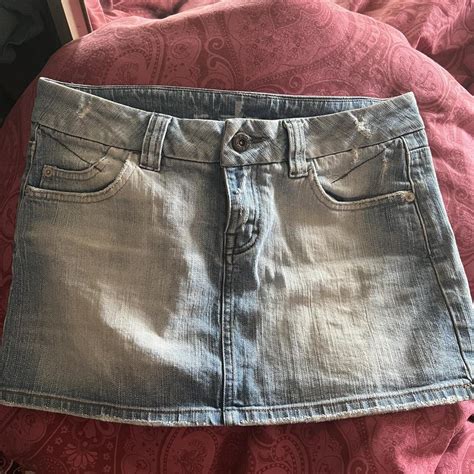 Vintage Early 2000s Y2k Super Mini Micro Denim Depop