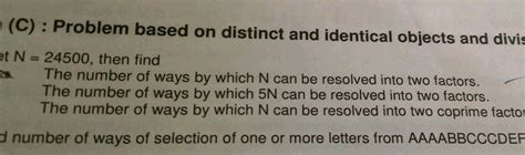 C Problem Based On Distinct And Identical Objects And Divi Mathrm
