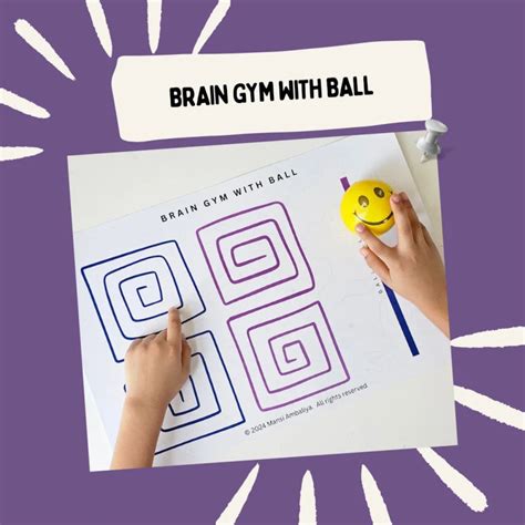 Brain Gym With Ball Worksheet Digital Download