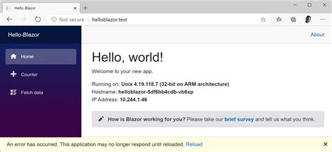 Blazor App An Error Has Occurred This Application May No Longer