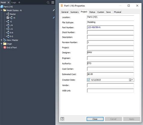 Ilogic To Create Several Model States And Assign Custom Iproperty For