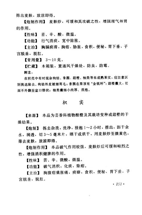 枳实 湖南省中药材炮制规范1999年版 蒲标网