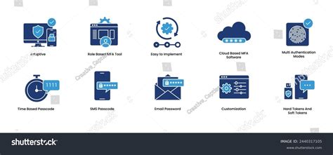 Essential Features Multi Factor Authentication Enhance Stock Vector