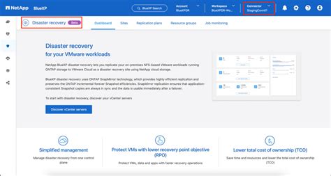 Bluexp Disaster Recovery Service For Bc With Vmware Cloud On Aws And Fsx For Ontap Netapp