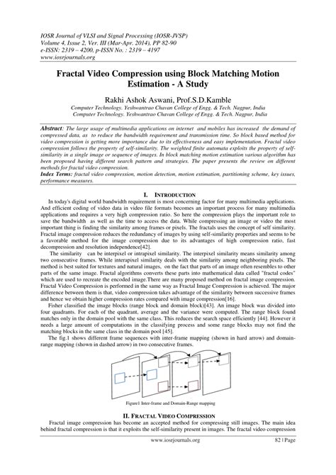 Pdf Fractal Video Compression Using Block Matching Motion Estimation