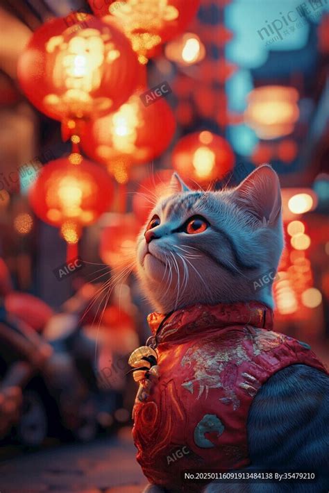 Ai创作图喜庆猫咪 新年猫咪 摸兽祈福 元宵节微单 元宵许愿 招财猫咪 元宵节拍照打卡 虎年年味 牛年微单 新年灯笼街拍 春节夜景过年气氛 新年神兽 元宵佳节元宵灯会 贺奢图 元宵纳福