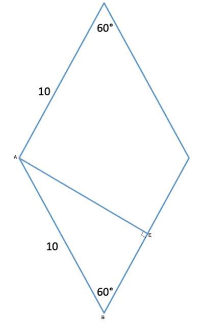 Area Of A Rhombus With A 60° Angle Geometry Help