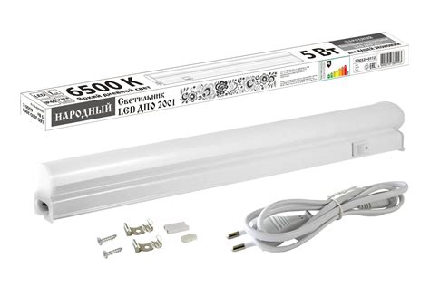 Купить: Светильник LED ДПО 2001 5 Вт, 6500К, IP40, 300 мм, Народный ...