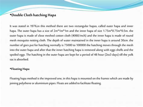 Types Of Hatchery And Their Operation PPTX