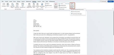 how to split mail merge into individual pdf documents