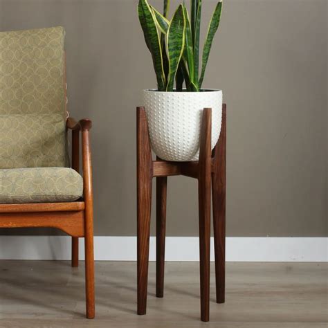 Modern Plant Stand Wood Walnut Plant Stand Mid Century Modern Plant