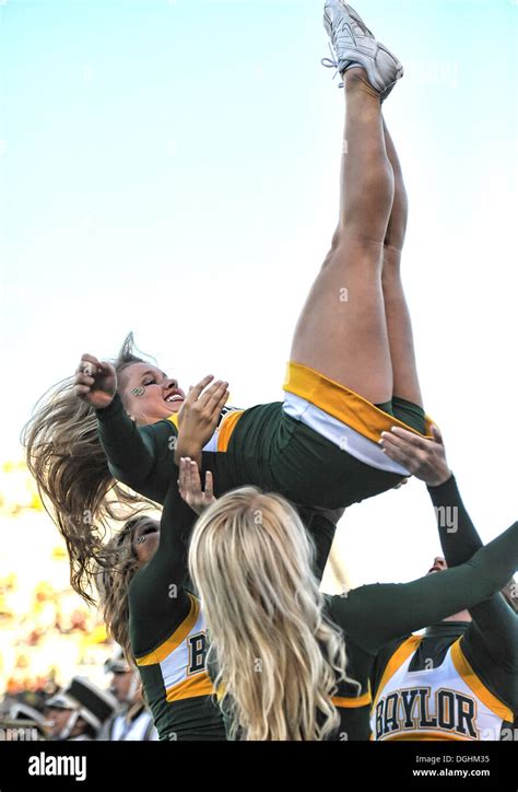 Baylor Bears Cheerleaders Perform During An Ncaa College Football Game