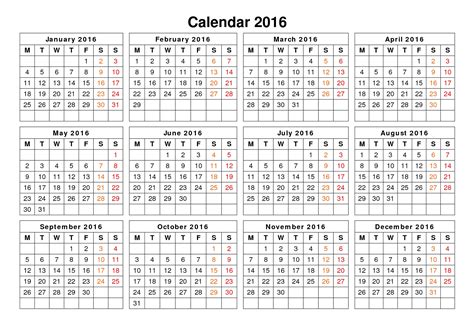 Printable Kalender 2016 Free Printable Kalender Voor 2016 Lvlen